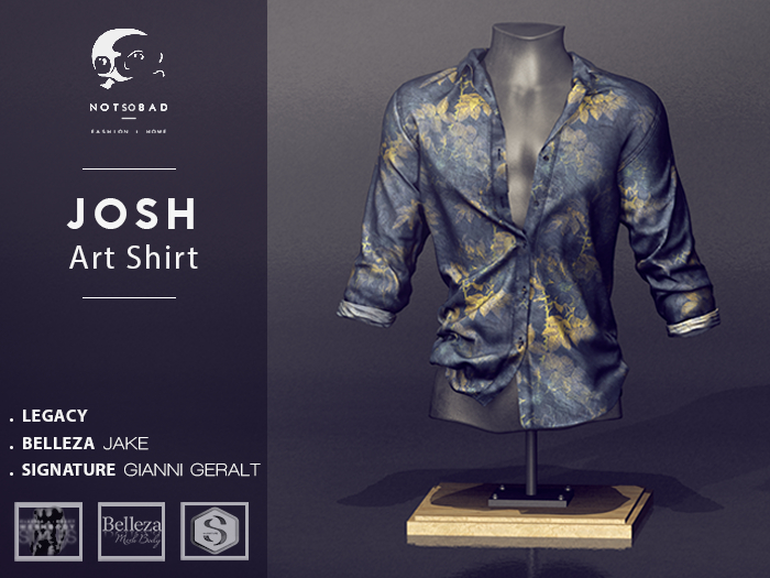 Second Life Marketplace - not so bad . mesh . JOSH Art shirt . V7