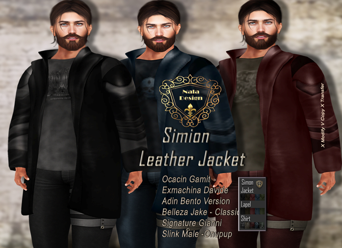 Second Life Marketplace - ND*Simon Leather Jacket*SLink-Signature ...