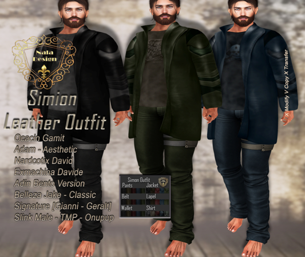 Second Life Marketplace - ND*Simon Leather Outfit*Slink-Signature ...