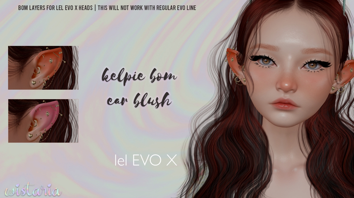 Second Life Marketplace - { wistaria } // kelpie ear blush - lel evo x
