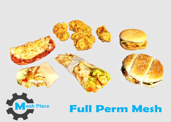 Second Life Marketplace - Mesh Place - Food Pack 1 Fast Food - Full ...