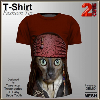Second Life Marketplace - Fashion Tee [2cute] Cpt. Jack Kitty