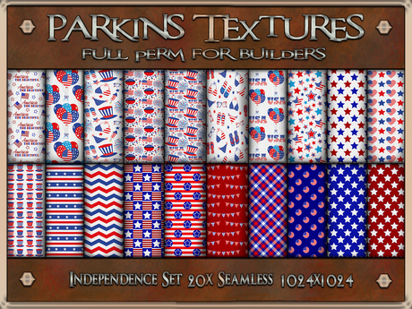 Second Life Marketplace - Parkins Textures - Independence Set - 20x ...