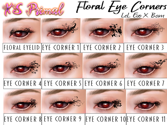 Second Life Marketplace - XS Primal EvoX Floral Eye Corners