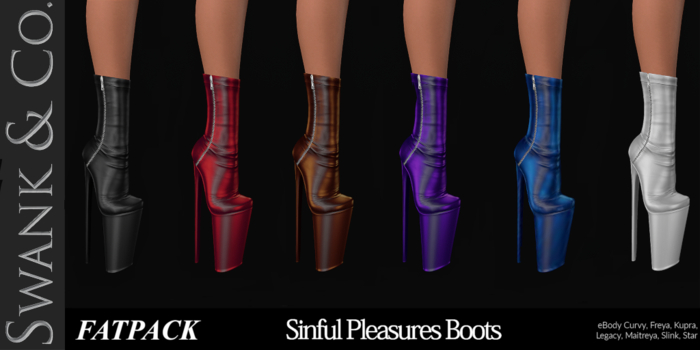 Second Life Marketplace - Swank & Co. Sinful Pleasures boots FATPACK