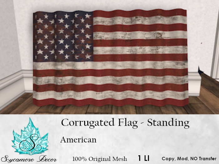 Second Life Marketplace - Standing Corrugated Flag - American