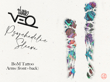 Second Life Marketplace - BoM Torn Sleeve - Psychedelic - Color