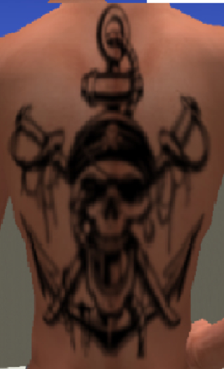 Second Life Marketplace - Pirate Back Tattoo - DarkOnly