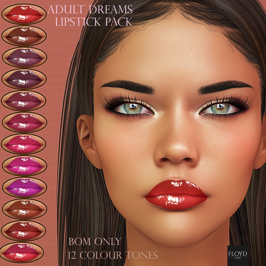Second Life Marketplace - .:Floyd:.Adult Dreams Lipsticks Pack