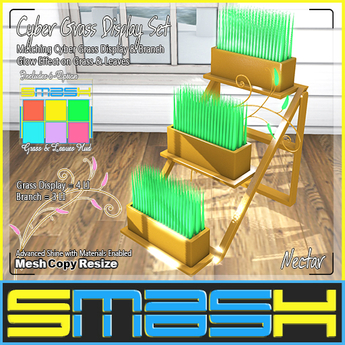 Second Life Marketplace - SMASH - Cyber Grass Display Set (Nectar)