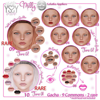 Second Life Marketplace - *YS&YS* 03 - Milly Tone 02 Skin Applier ...