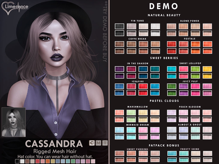 Second Life Marketplace - {Limerence} Cassandra hair-DEMO