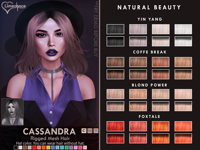 Second Life Marketplace - {Limerence} Cassandra hair-Natural beauty