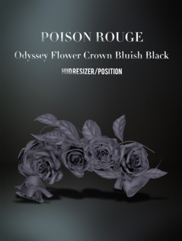 Second Life Marketplace - POISON ROUGE Odyssey Flower Crown - Bluish Black