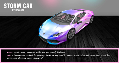 Second Life Marketplace - HEXAGON hybrid car - Storm galaxy universe