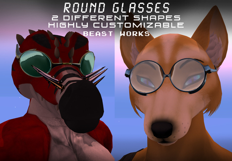 Second Life Marketplace - [Beast Works] Round Glasses