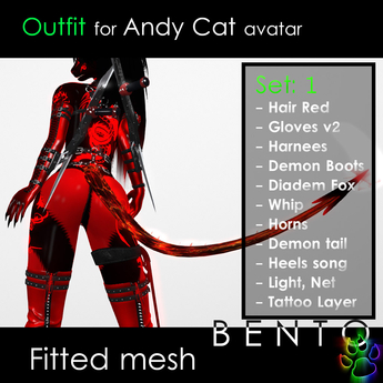 Second Life Marketplace - Furry Andy - Outfit for Andy Cat avatar (set:1)