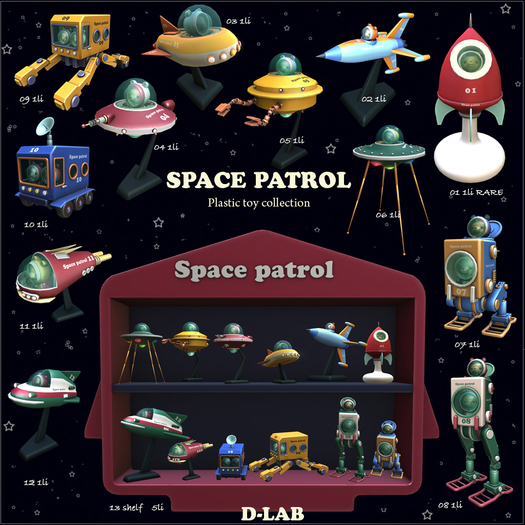 Second Life Marketplace - D-LAB Space Patrol Complete Set