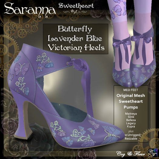 Second Life Marketplace - C&F Saranna Victorian Pumps - Butterfly ...