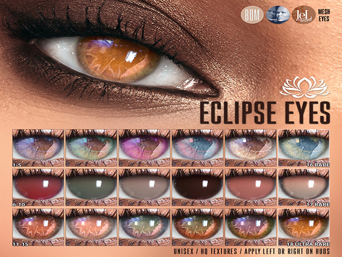 Second Life Marketplace - LOTUS. Eclipse Eyes 12 BOX