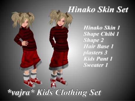 Second Life Marketplace - Hinako Kids Clothing set (Red)