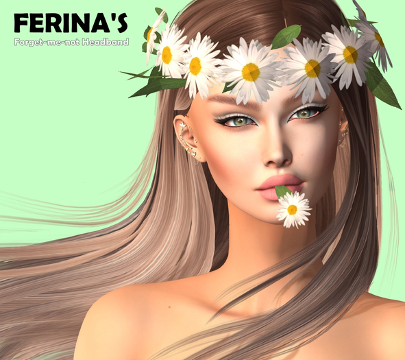 Second Life Marketplace - !FERINA'S forget-me-not Headband/daisy [box]