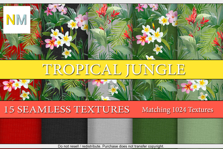 Second Life Marketplace - Tropical Jungle Matching Kit 15 Seamless ...