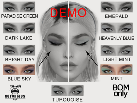 Second Life Marketplace - -notorious- DEMO Eyeshadow Palette (BOM only ...