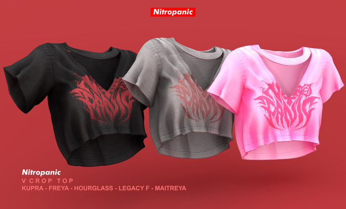 Second Life Marketplace - NitroPanic_V Crop Top PACK