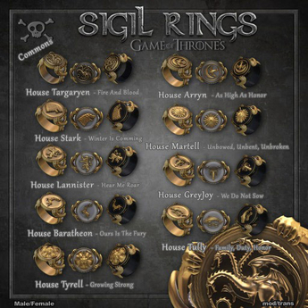 Second Life Marketplace - [The Forge] GoT Rings, (House Greyjoy) -CBOX