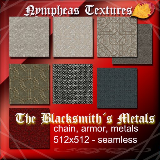 Second Life Marketplace - ##Nympheas Textures - The Blacksmith s Metals