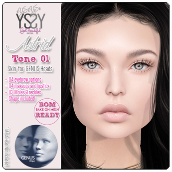 Second Life Marketplace - DEMO *YS&YS* Astrid Skin for Genus