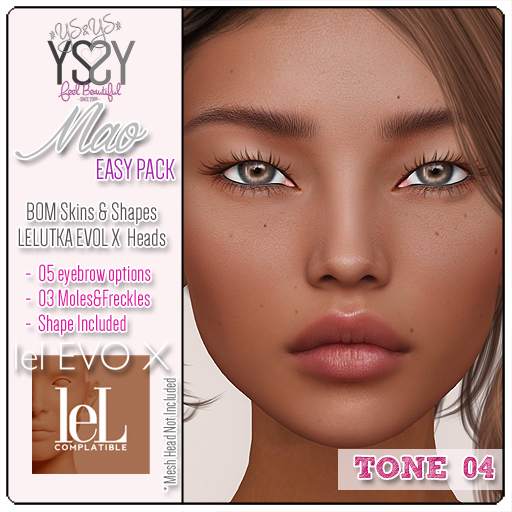 Second Life Marketplace - *YS&YS* Mao Tone 04 BOM Skins - LELUTKA EVOL ...