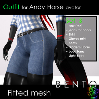 Second Life Marketplace - Furry Andy - Outfit for Andy Horse avatar (set:3)
