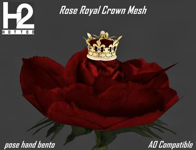 Second Life Marketplace - H2 - Rose Royal crown gold pose hand bento