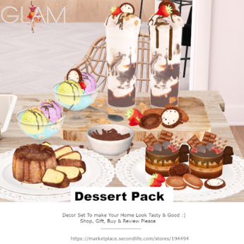 Second Life Marketplace - ***-Glam- Dessert Pack (Decor Set)***