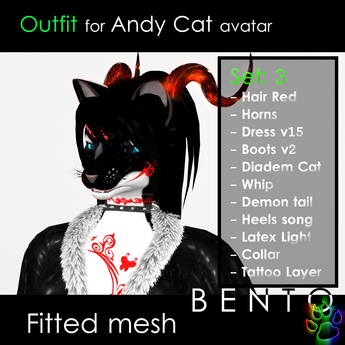 Second Life Marketplace - Furry Andy - Outfit for Andy Cat avatar (set:3)