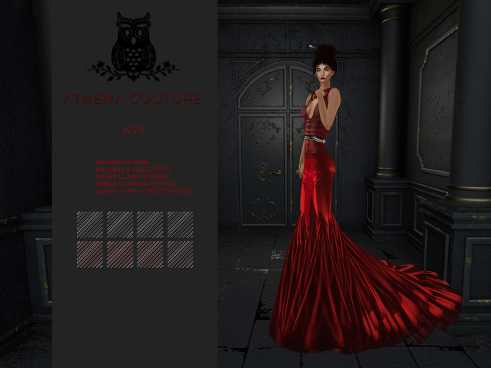 Second Life Marketplace - Athena Couture Nyx [Vampire Black]