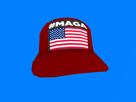 Second Life Marketplace - MAGA-Flag-Blue-Ladies v-neck shirt & cap