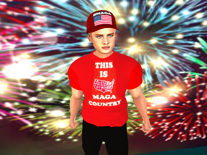 Second Life Marketplace - MAGA-Country-Mens' mesh shirt & cap