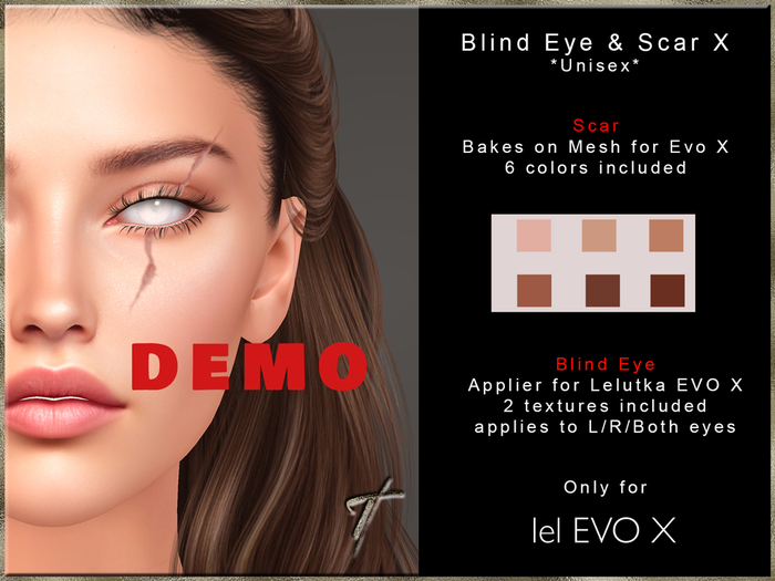 Second Life Marketplace - Tville - Blind Eye & Scar [EVO X] *DEMO*