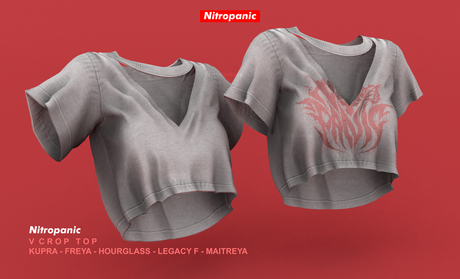 Second Life Marketplace - NitroPanic_V Crop Top GREY