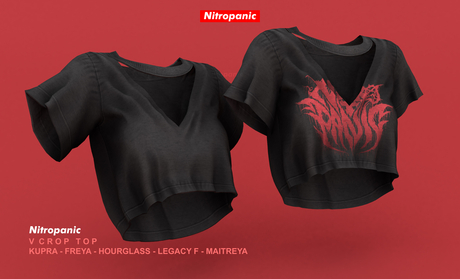Second Life Marketplace - NitroPanic_V Crop Top COAL