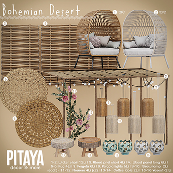 Second Life Marketplace - Pitaya - Bohemian Desert - Flowers pink