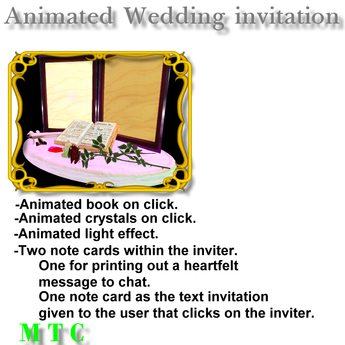 Second Life Marketplace - CCD Animated Wedding invitation (Boxed)