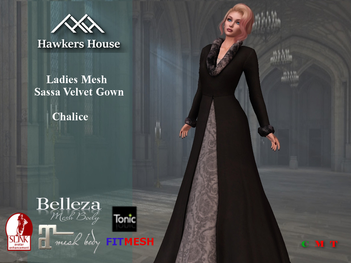 Second Life Marketplace - *HH* Ladies Mesh Sassa Velvet Gown Chalice