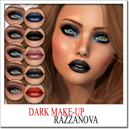 Second Life Marketplace - RazzaNova MakeUp : Dark Make-Up Style ::Demo::
