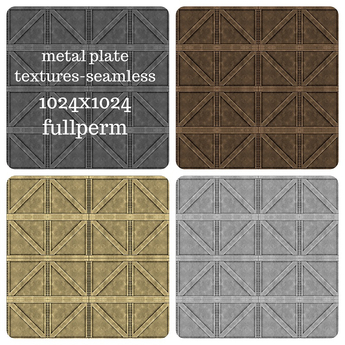 Second Life Marketplace - +metal plate textures-seamless+