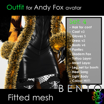 Second Life Marketplace - Furry Andy - Outfit for Andy Fox avatar (set:4)
