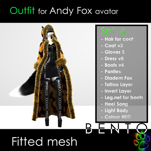 Second Life Marketplace - Furry Andy - Outfit for Andy Fox avatar (set:4)
